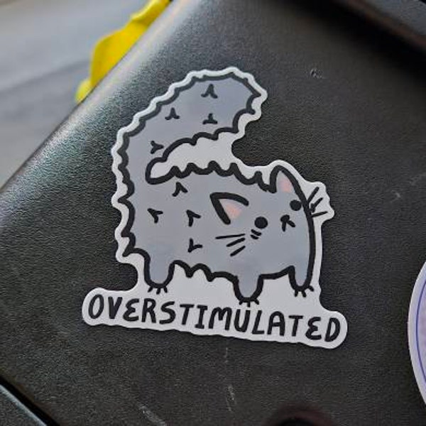 Overstimulated Cat Sticker | Neurodivergent | Audhd Autism ADHD | POTS ...