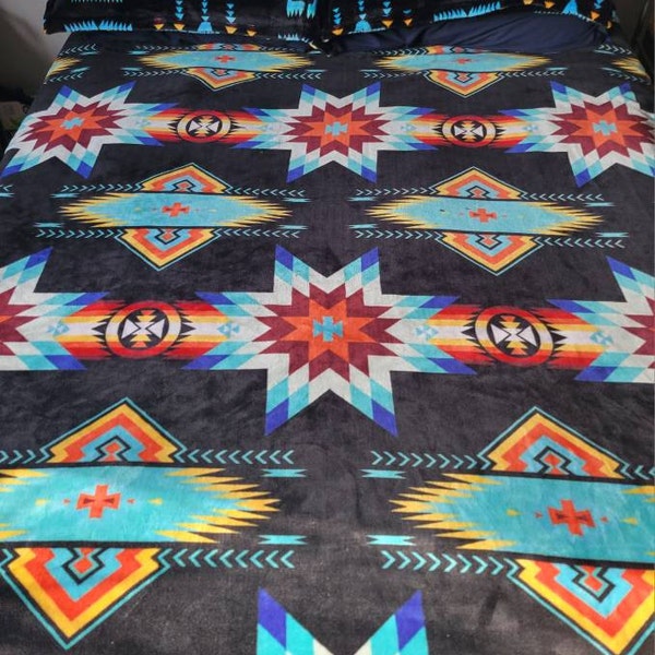 Native American Style Design Super Soft Plush Reversible Full Size ...