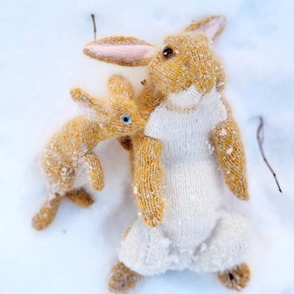 To the Moon and Back Hares KNITTING PATTERN - Etsy