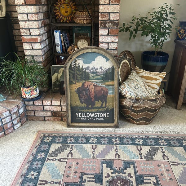 Yellowstone National Park Wall Art | 14" X 22" | Arch Window Frame ...