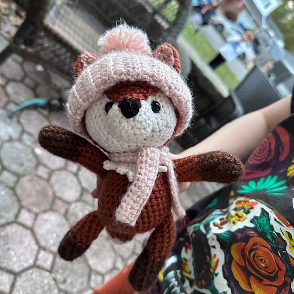 CROCHET PATTERN Lucy the Fox Crochet Amigurumi Stuffed Sitting Forest ...