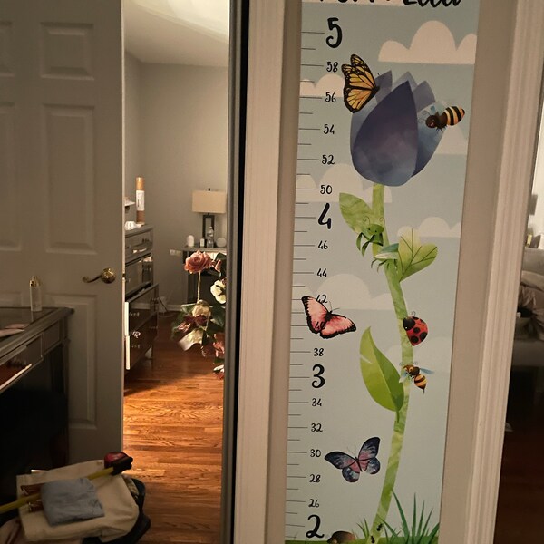 Garden Flower Growth Chart. Personalized Canvas Growth Chart. Flower ...