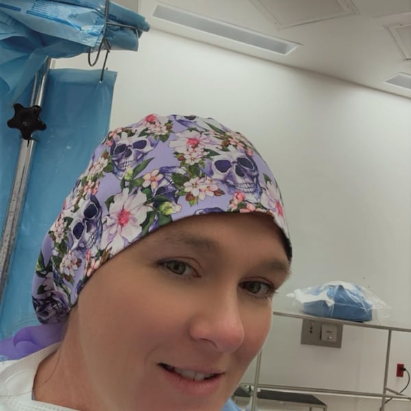 Face-lift Markings Scrub Cap, Plastic Surgeon Hat, Cosmetic Surgery ...