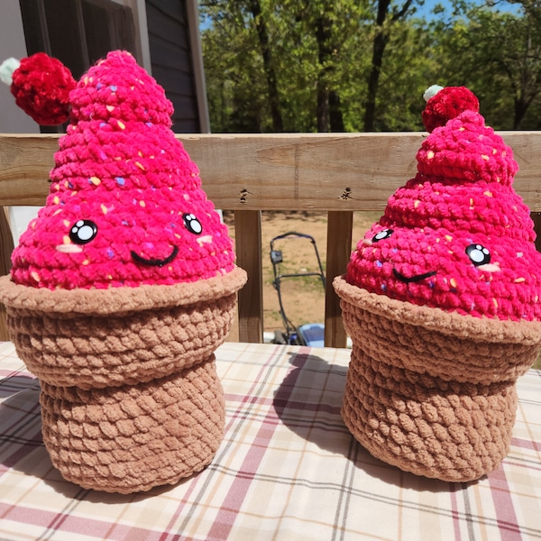 Ice Cream Cone Plush Crochet PATTERN - Amigurumi - Etsy