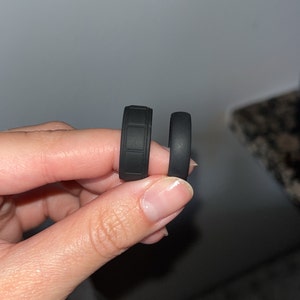 Mens Silicone Ring Set, Two Black Onyx Silicone Bands for Him - Etsy