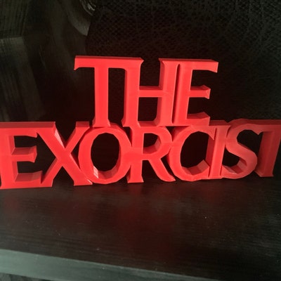 The Exorcist Movie Shelf Display Scary Horror Film Logo Sign, Glow ...
