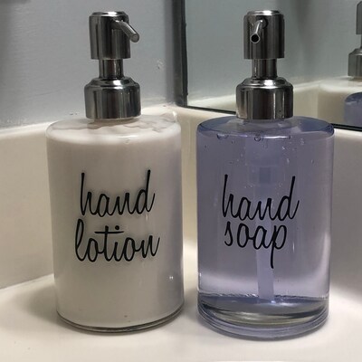Hand Soap Hand Lotion Labels Vinyl Decal Sticker Cute - Etsy
