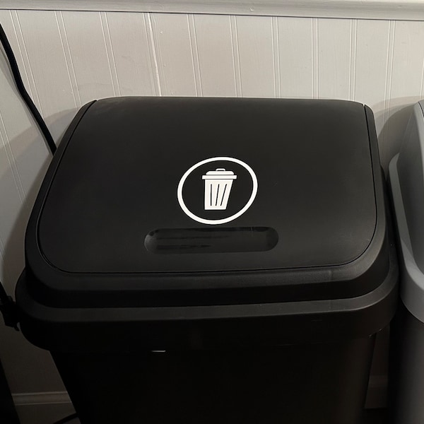 Trash and Recycling Decals | Trash Can Labels, Recycle Bin Decal, Waste ...