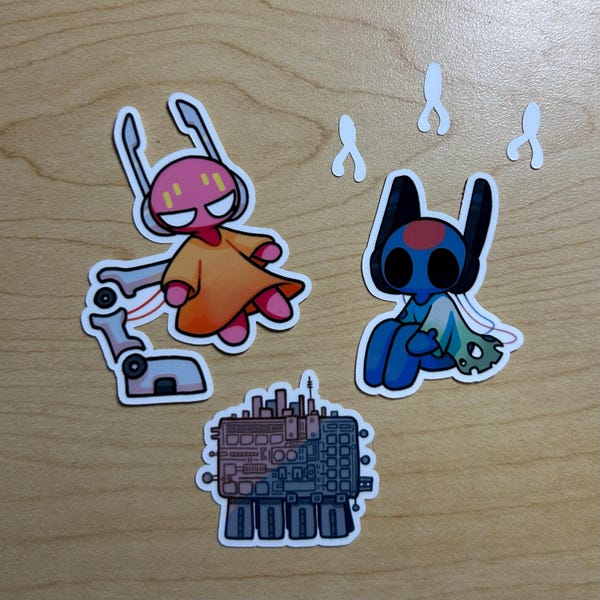 Rain World Iterator Stickers! Five Pebbles + Looks to the Moon - Etsy