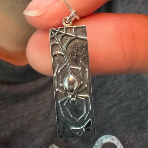 Spider Charm, Realistic Spider Charm, Sterling Silver Spider Pendant on ...