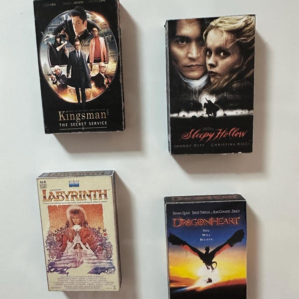Retro VHS 90's Movies Mini Magnets Classic Cult Movies VHS Tape Covers ...