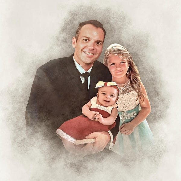 Personalized Watercolor Portrait From Photo, Couple Gift Wedding, Love ...