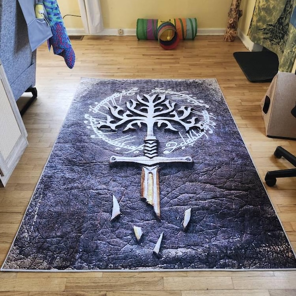 Sword Rug, Sword Decor, Movie Rug, Lord of the Rings Sword Rug, Movie ...
