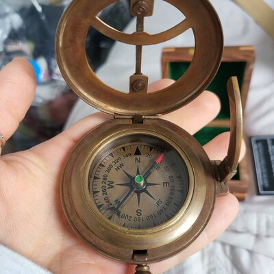 Personalized Working Sundial Compass, Engraved Compass, Anniversary ...