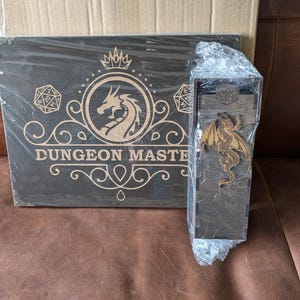 Dungeon Master Screen Wood With Dice Tower, Dnd Dm Screen Magnetic, Gm ...