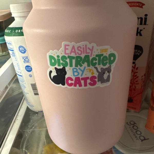 Tabico Calico Tabby Cat Vinyl Sticker for Water Bottle and Laptop, Cute ...