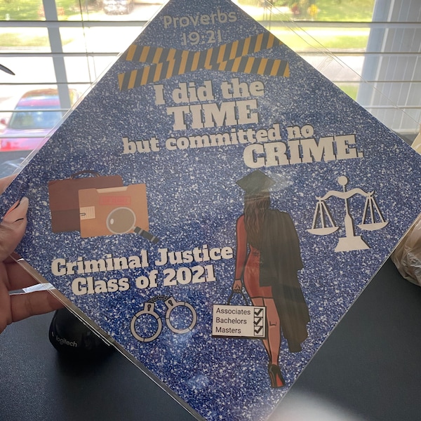 Graduation Cap Topper/criminal Justice Major - Etsy