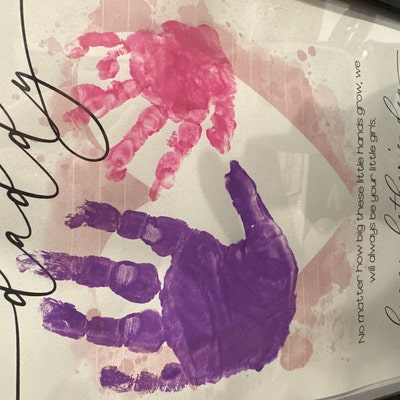 Father's Day Handprint Art, Daddy's Little Girl, DIY Fathers Day Gift ...