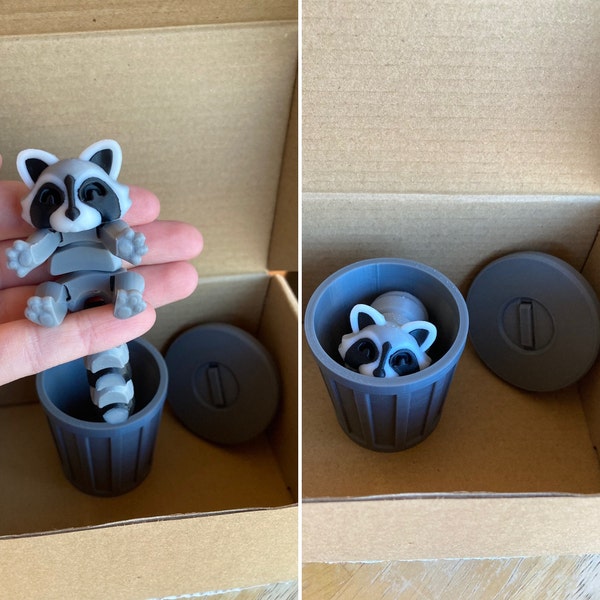 Articulated Raccoon With Trash Can, Trash Panda, Articulated Fidget Toy ...
