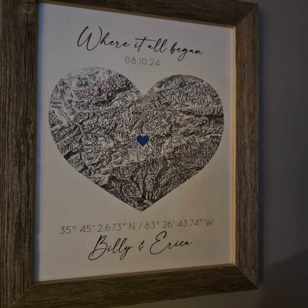 Where We Met Map, Personalized Couples Gift, Custom Map, Boyfriend Gift ...