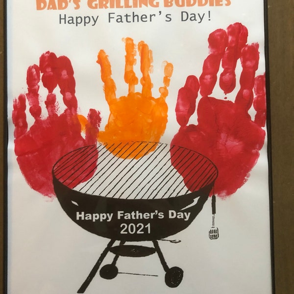 The King of the Grill Handprint Art, Father's Day Craft for Kids, Gift ...