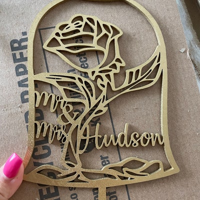 Rose Last Name Cake Topper Mr and Mr Cake Topper for Wedding, Themed ...