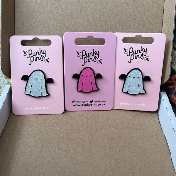 Sparkle Ghost Enamel Pin - Punky Pins // Pin Badge, Badges, Funny Pins ...