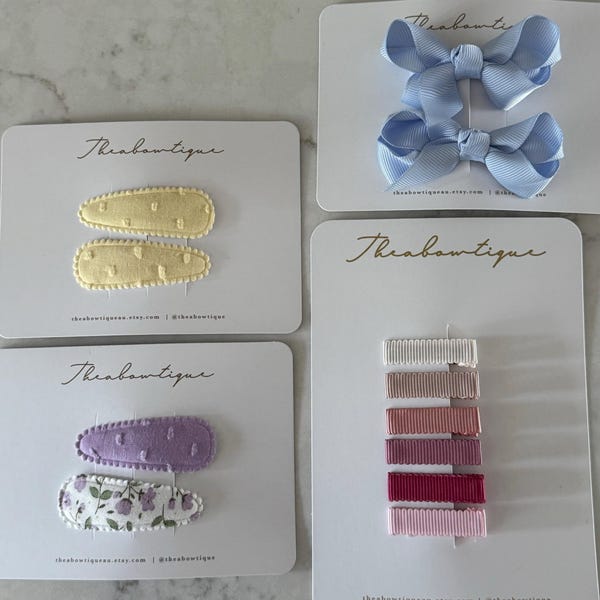 Mini Bow Snap Clip Set, Toddler Hair Clips, Baby Girl Hair Clips, Tiny ...
