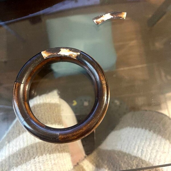 MOD Black & White Resin Smooth Bangle Bracelet Vintage Chunky Bangle ...