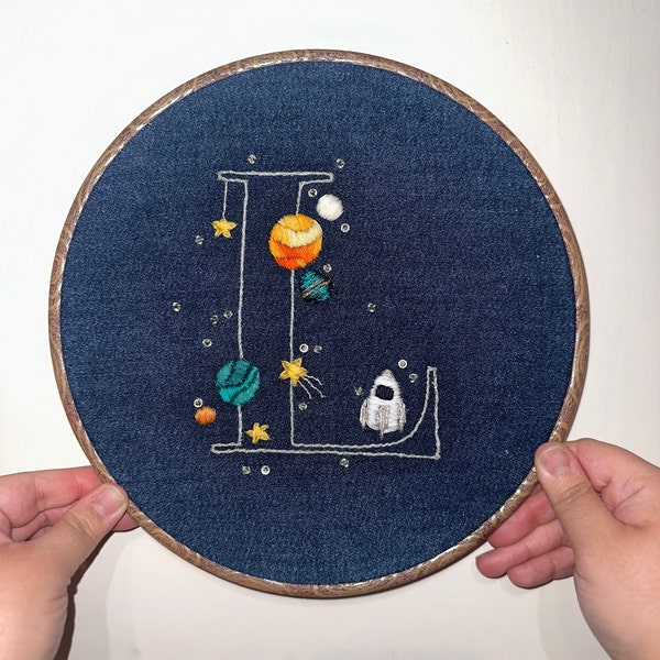 A-Z Space Alphabet BUNDLE Embroidery Pattern Templates, 26 Letters ...