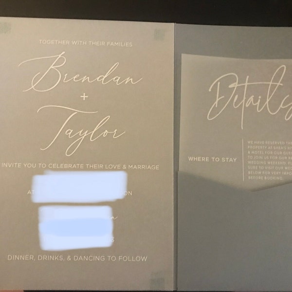 Vellum Wedding Invitations, Printed Vellum Wedding Invitation Inserts ...