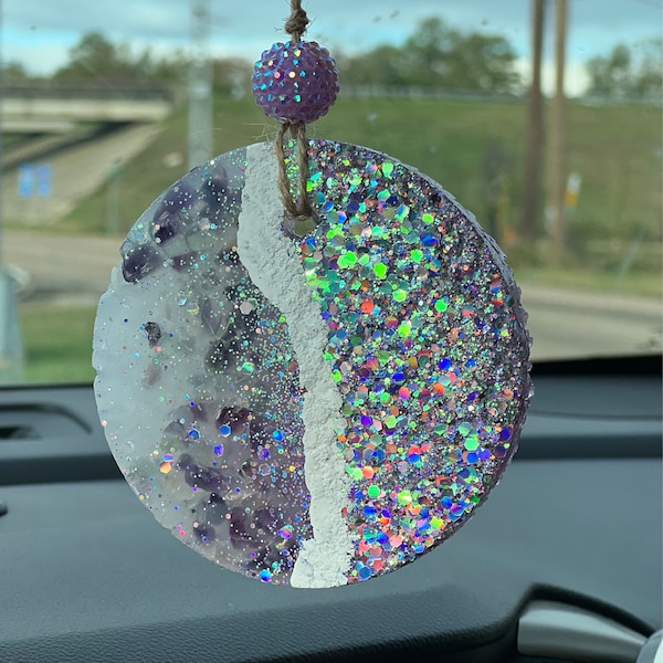 Rose Gold and Pink Glitter Geode Car Freshie Freshy Car Air Freshener ...