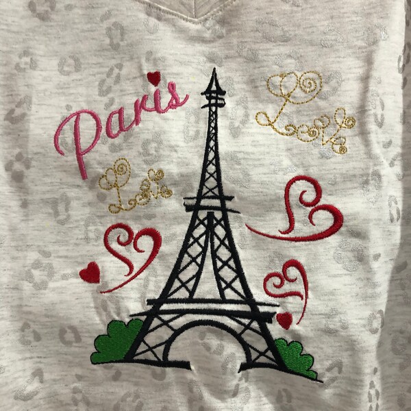 Paris Embroidery Design Eiffel Tower Designs Instant Digital Download ...