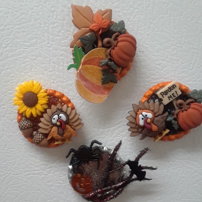 Thanksgiving/fall 3 D Pins Magnetic Pins Necklaces - Etsy