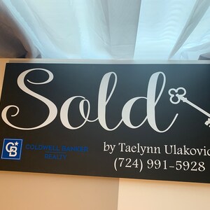 Personalized Real Estate Agent Sign, Custom Real Estate Sold Sign, Real ...