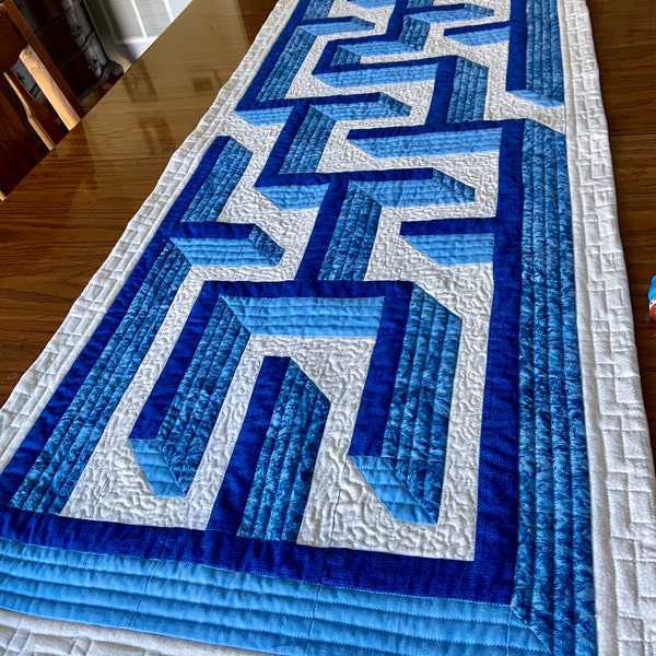 In and Out 3D Maze Quilt Pattern - 5 Sizes: 30" Sq., 44” Sq., 59” Sq ...