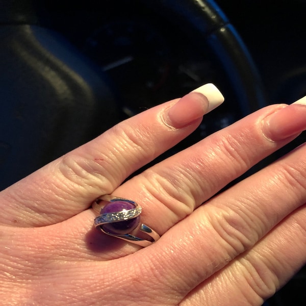 Interchangeable Ring With 10mm Purple Jade Stone - Etsy