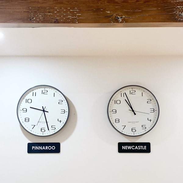 Bsign - World Clock Sign - Time Zone Clock Signs - Wood Sign for Wall ...