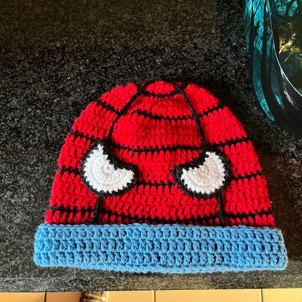 Crochet PATTERN - Spider Web Superhero Hat; Baby to Adult Size ...