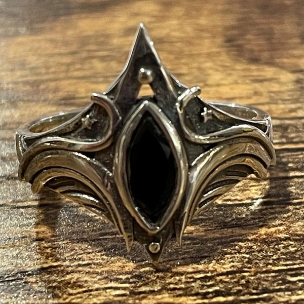 Genuine Black Onyx Ring* Handmade Gothic Black Onyx Ring* Unique Gift ...