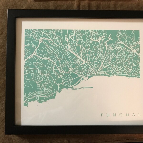 Funchal Map Print - Madeira Art Poster - Etsy