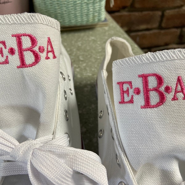 Monogram Canvas Sneaker Shoes, Personalized Womens Shoes, Ladies Canvas ...