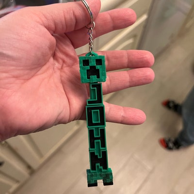 Minecraft Creeper Personalized Custom Name Tag Keychain - Etsy