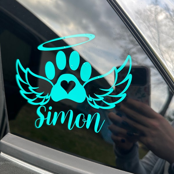 Dog Angel Car Decal - Rainbow Bridge Decal - Dog Memorial Decal ...