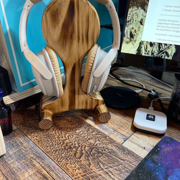 Wood Headphone Stand, Audiophile Wooden Headphone Stand, Headphone ...