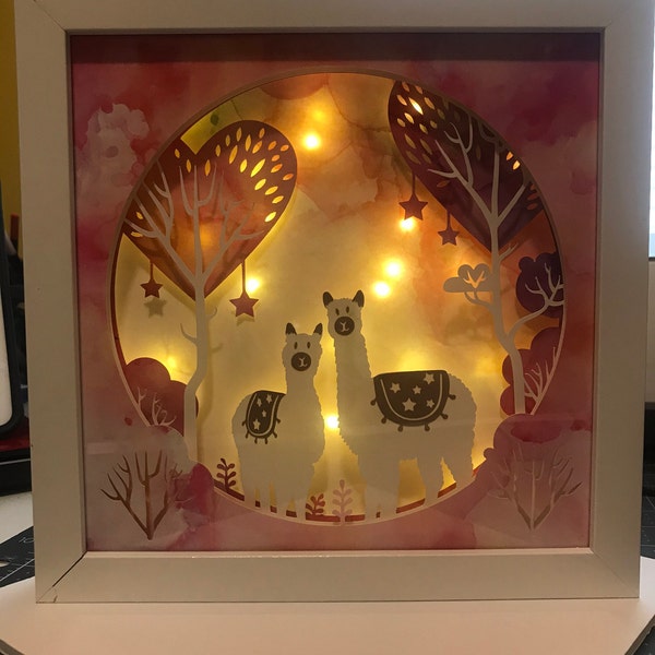 Alpaca Shadow Box SVG, 3d Papercut SVG, Layered Paper Art Template ...