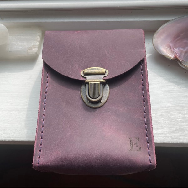 Double Tarot Leather Case, Tarot Box for Two Decks, Custom Tarot Pouch ...