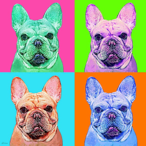 Andy Warhol Style Pet Portrait, Custom Dog Pop Art, Custom Pet Portrait ...