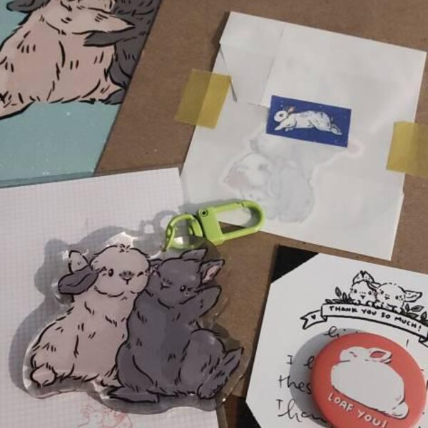 Cosmos Buns | Bunny Rabbit Tote Bag, Canvas Tote Bag - Etsy