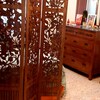 Carved Wood Room Divider Free Standing Folding Screen Floral Wood Panel ...
